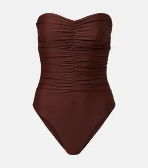 Jade Swim Yara Ruched Swimsuit - Brown