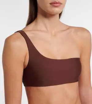 Jade Swim Eliza One-shoulder Bikini Top - Brown
