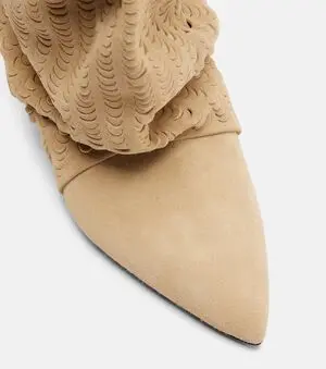 Isabel Marant Étoile Edrik 45 Perforated Suede Ankle Boots - Beige