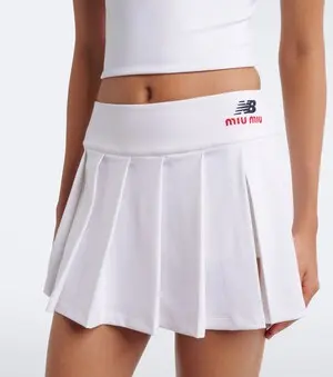 Miu Miu Pleated Mini Skirt - White