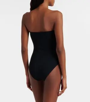 KARLA COLLETTO Basics Ruched Strapless Swimsuit - Black