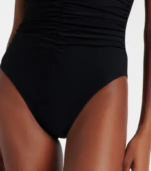 KARLA COLLETTO Basics Ruched Strapless Swimsuit - Black