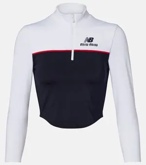 Miu Miu X New Balance Jersey Cropped Top - White