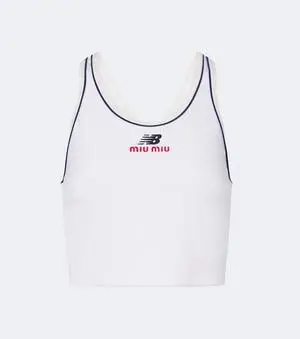 Miu Miu X New Balance Jersey Crop Top - White
