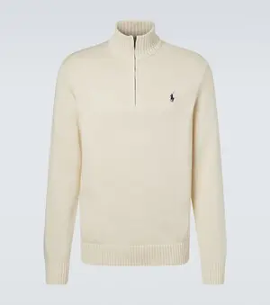 Polo Ralph Lauren Cotton Half-zip Sweater - Beige