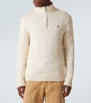 Polo Ralph Lauren Cotton Half-zip Sweater - Beige
