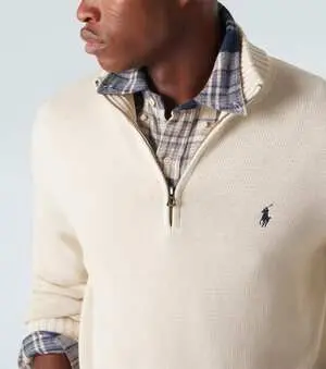 Polo Ralph Lauren Cotton Half-zip Sweater - Beige
