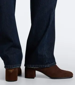 Prada Suede Ankle Boots - Brown