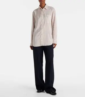 THE ROW Gavina Striped Silk Shirt
