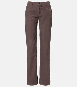 THE ROW Carlyl Mid-rise Corduroy Straight Pants - Brown
