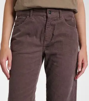 THE ROW Carlyl Mid-rise Corduroy Straight Pants - Brown