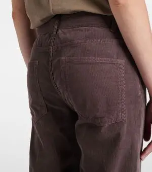 THE ROW Carlyl Mid-rise Corduroy Straight Pants - Brown