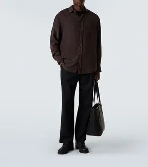 THE ROW Corley Virgin Wool Flannel Wide-leg Pants