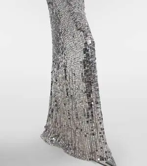 Jenny Packham Eugenie Sequined Gown - Grey