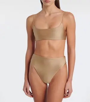 Jade Swim Incline High-rise Bikini Bottom - Beige