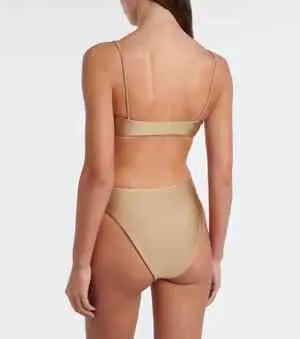 Jade Swim Incline High-rise Bikini Bottom - Beige
