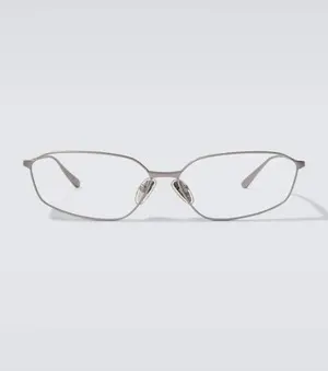 Balenciaga Editor Rectangle Eyeglasses - Silver