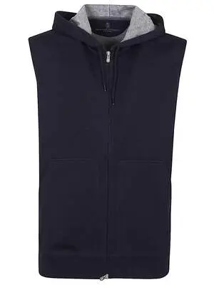 Brunello Cucinelli Sleeveless Hoodie - Blue