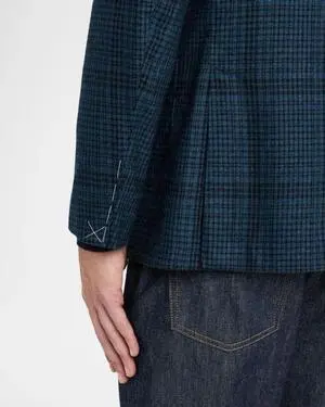 Boglioli Apos;s Plaid Wool-blend Two-button Blazer - Blue