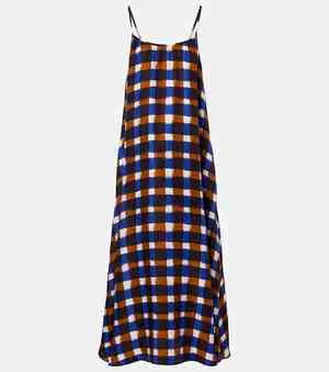 Asceno Napoli Checked Maxi Dress - Multicoloured