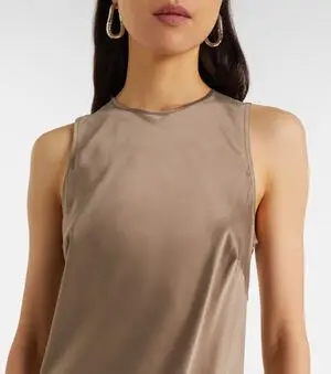 Asceno Valencia Silk Charmeuse Maxi Dress - Grey
