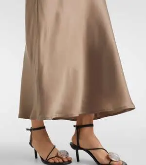 Asceno Valencia Silk Charmeuse Maxi Dress - Grey