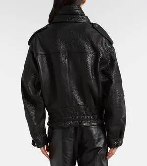 Isabel Marant Étoile Aneli Leather Biker Jacket - Black