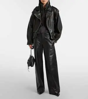 Isabel Marant Étoile Aneli Leather Biker Jacket - Black