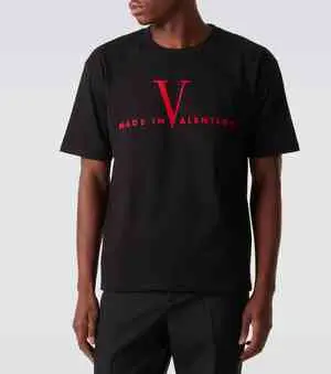 Valentino Garavani Logo Cotton Jersey T-shirt - Black