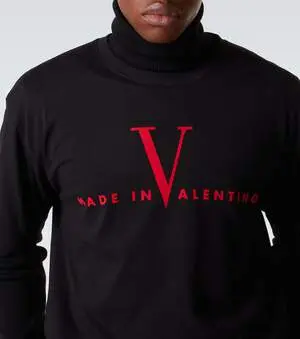 Valentino Garavani Logo Cotton Jersey T-shirt - Black