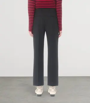 Valentino Garavani Virgin Wool Flared Trousers - Black