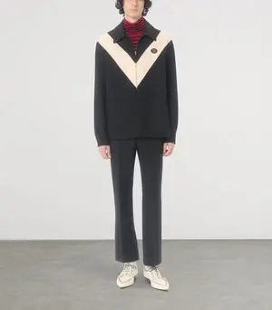 Valentino Garavani Virgin Wool Flared Trousers - Black