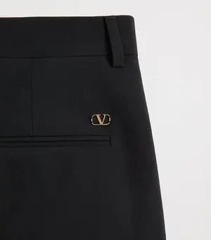 Valentino Garavani Virgin Wool Flared Trousers - Black