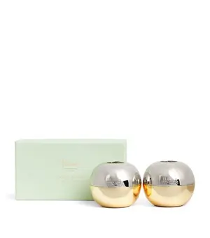 Harrods Stainless Steel Two-tone Candle Holders - Silver
