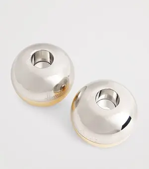 Harrods Stainless Steel Two-tone Candle Holders