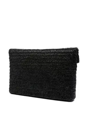 Saint Laurent Logo-plaque Clutch Bag - Black