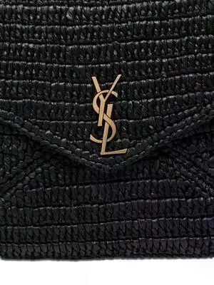 Saint Laurent Logo-plaque Clutch Bag - Black