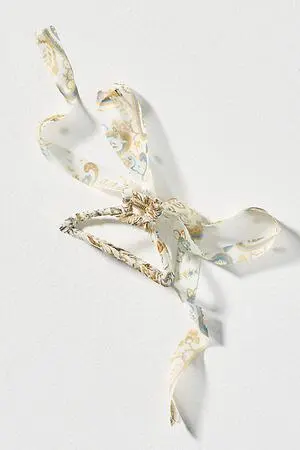Anthropologie Paisley Bow Hair Claw Clip - Ivory