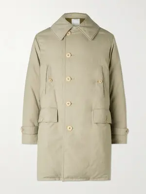 Visvim Winslow Padded Wool And Linen-blend Down Coat