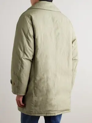 Visvim Winslow Padded Wool And Linen-blend Down Coat
