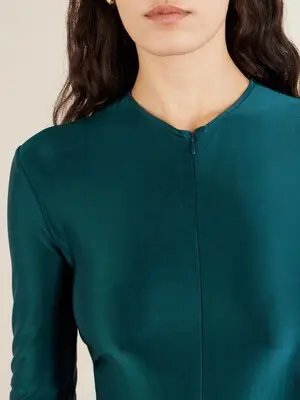 Victoria Beckham Gathered Satin Gown - Blue