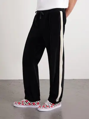 Valentino Garavani Striped Cotton-blend Velvet Sweatpants