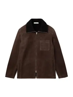 UMIT BENAN Bruno Shearling-lined Suede Jacket