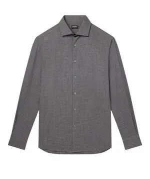 Zegna Checked Cashco-twill Shirt