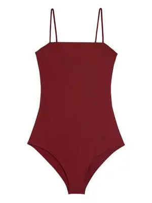 JIL SANDER Embroidered Monogram Swimsuit - Red