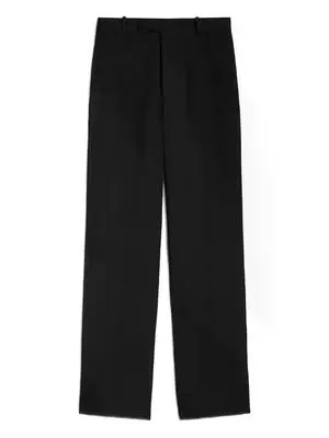 JIL SANDER Gabardine Wool Trousers - Black
