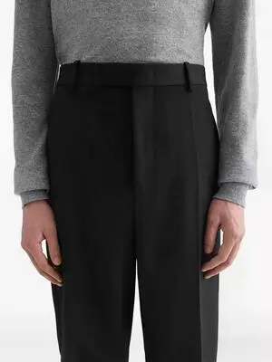 JIL SANDER Gabardine Wool Trousers - Black