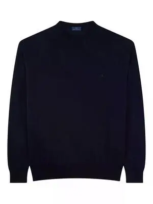 Paul & Shark Crewneck Sweater With Shark Fin Embroidery - Blue
