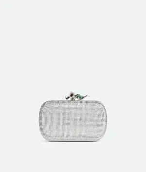 BOTTEGA  VENETA Knot Minaudière - White Moonlight/silver