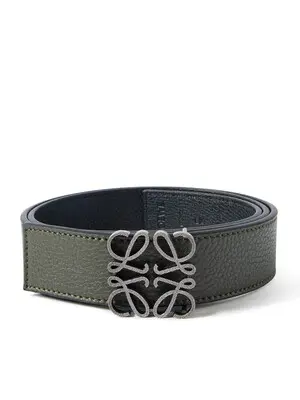 Loewe Anagram 3.5cm Reversible Leather Belt - Green